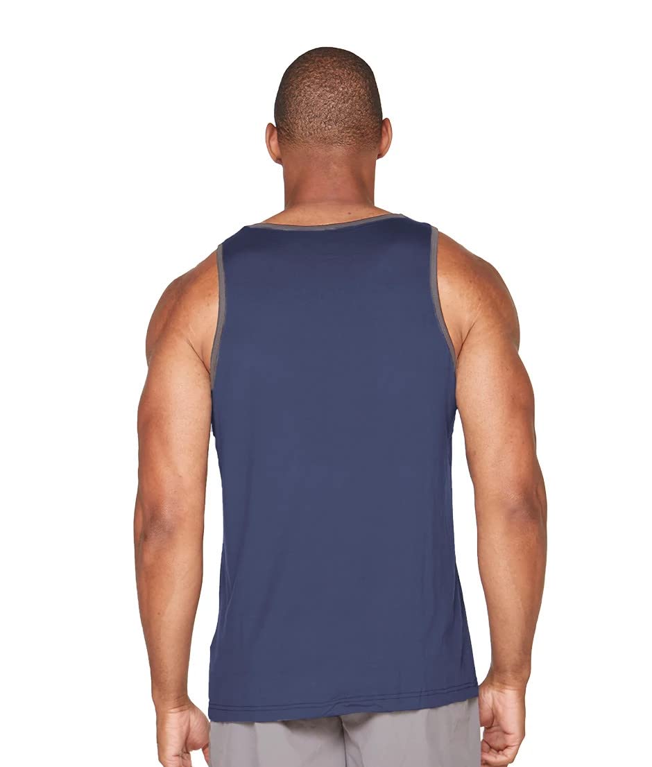 Colosseum Active Men's Performance Four Way Stretch Weight Lifting Tank Top (Navy, Small)