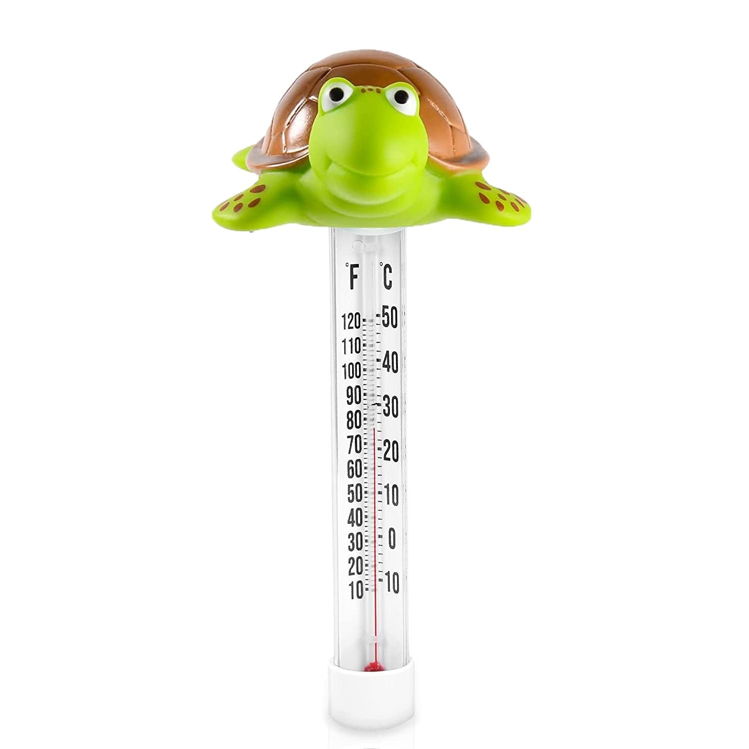 Floating Pool Thermometer, Large Size Easy Read for Water Temperature with String for Indoor & Outdoor Swimming Pools and Hot Tubs,Spas & Aquariums (Turtle)