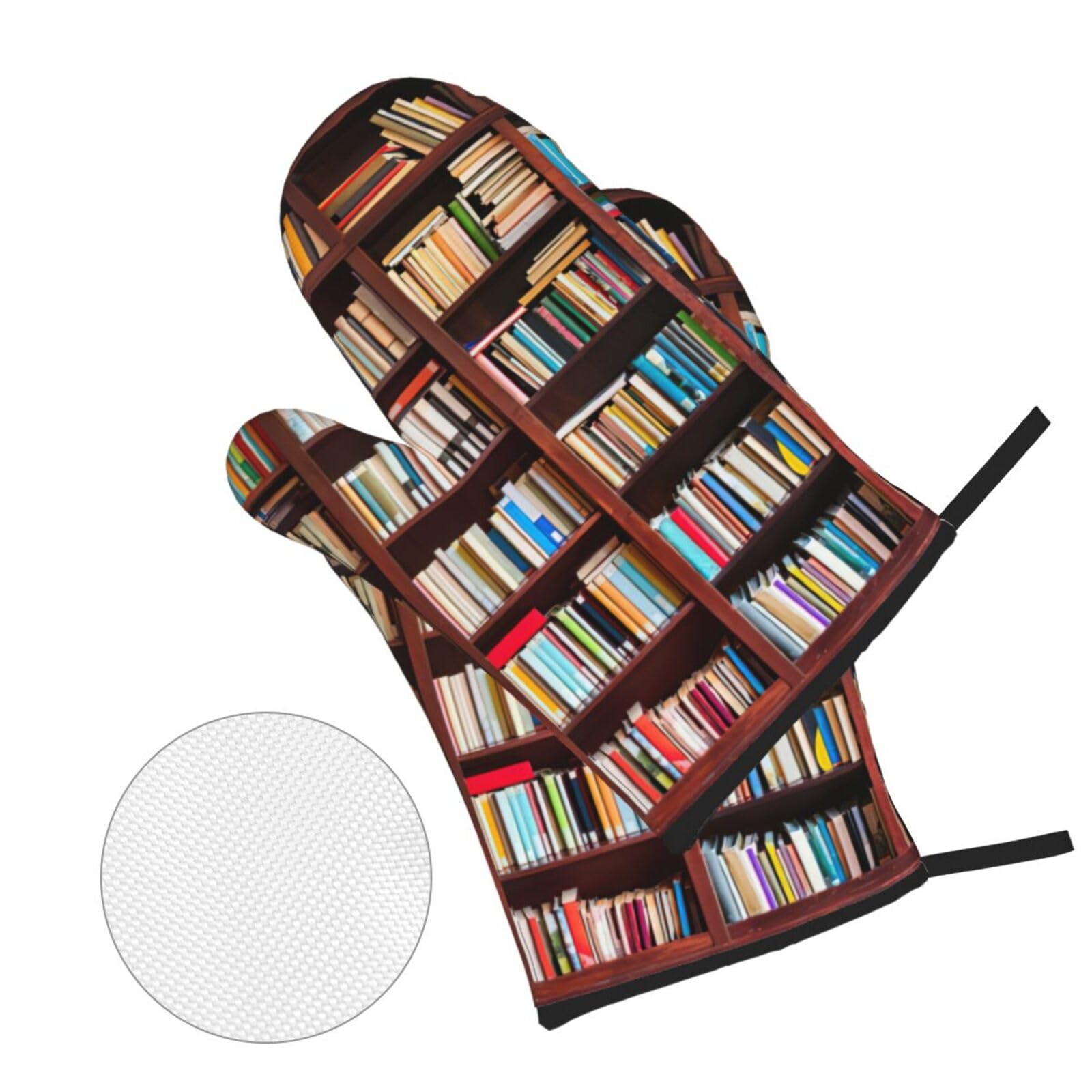 Books Kitchen Baking 4-Piece Set–Heat Resistant Oven Mitts and Pot Holders Kitchen Hot Pads