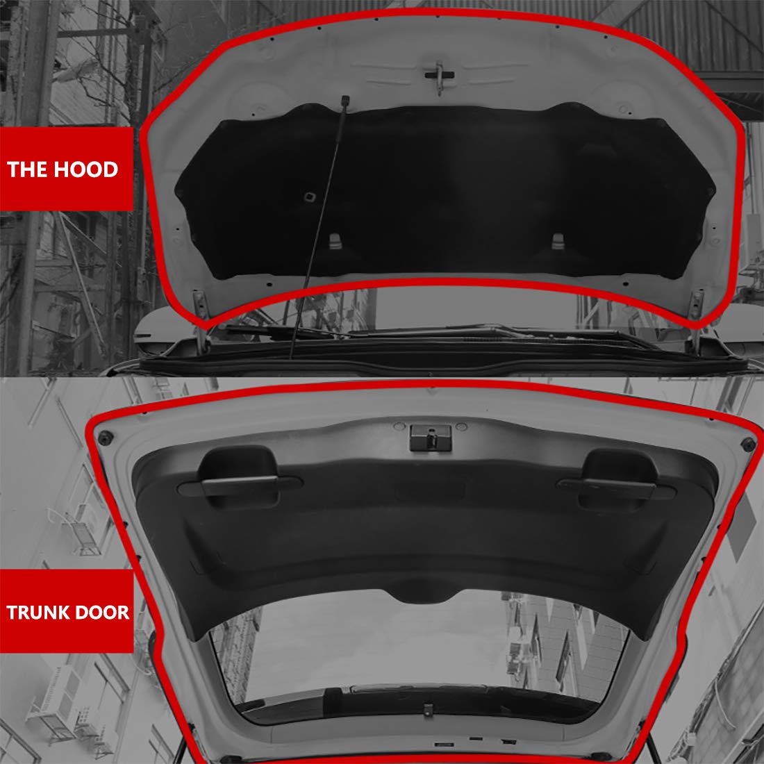 Car Weather Stripping,Universal Self Adhesive Auto Door Rubber Draft Seal Strip,Car Window Door Engine Cover Noise Insulation(47/100 Inch Wide X 2/5 Inch Thick X 33 Feet Long)