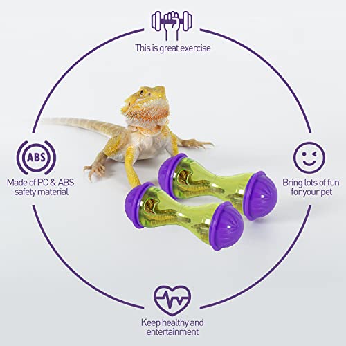 REPTIZOO 2 PCS Bearded Dragon Toys Reptile Feeder Toy, Bearded Dragon Accessories Reptile Terrarium Tank Decor for Lizard, Bearded Dragon, Gecko, Small Animals