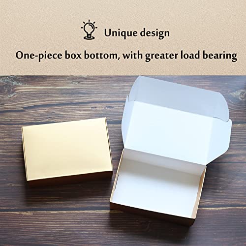 NEWSNOW 10 Pack Gift Boxes, 9 x 6 x 3 inches,For Bridesmaid Proposal Boxes, Premium Gift Boxes, Wedding Present, Holiday, Birthday Party Favor and Christmas (Gold)