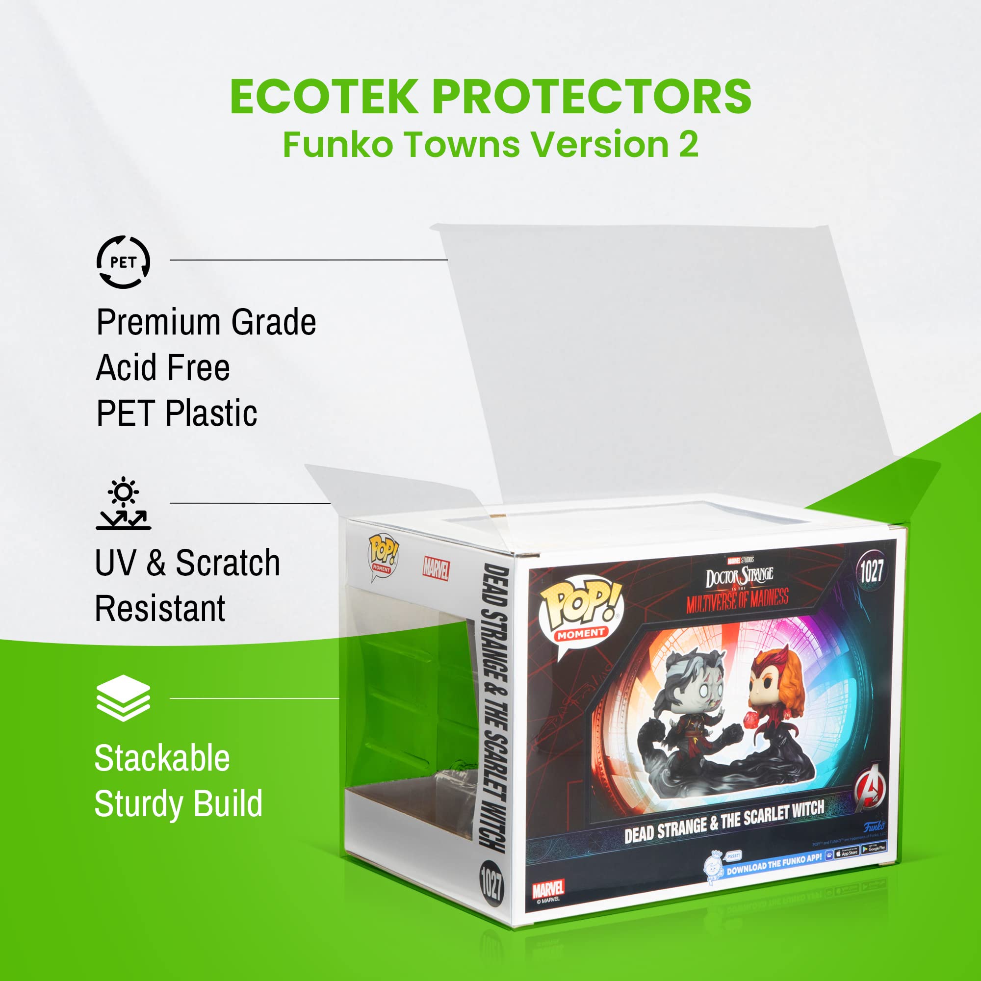 EcoTEK Protectors Anime Moments Funko Pop Protector with Locking Tab - Crystal Clear, Heavy Duty, Acid-Free Storage Box and Display Case with Film, 0.45mm Thickness (2 pcs)