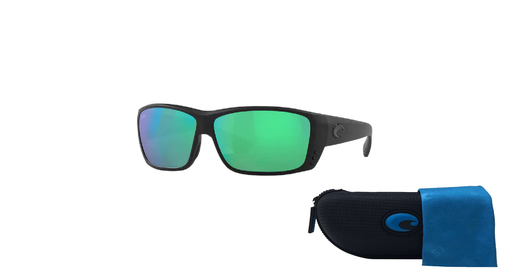 Costa Del Mar Cat Cay 6S9024 902407 61MM 11 Matte Black/Blue Mirror 580P Plastic Polarized Square Sunglasses for Men + BUNDLE with Designer iWear Eyewear Kit