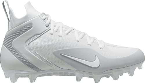 Nike Alpha Huarache 8 Elite CW4440-110 White/Pure Platinum/Wolf Grey Men's Lacrosse Cleats 7 US
