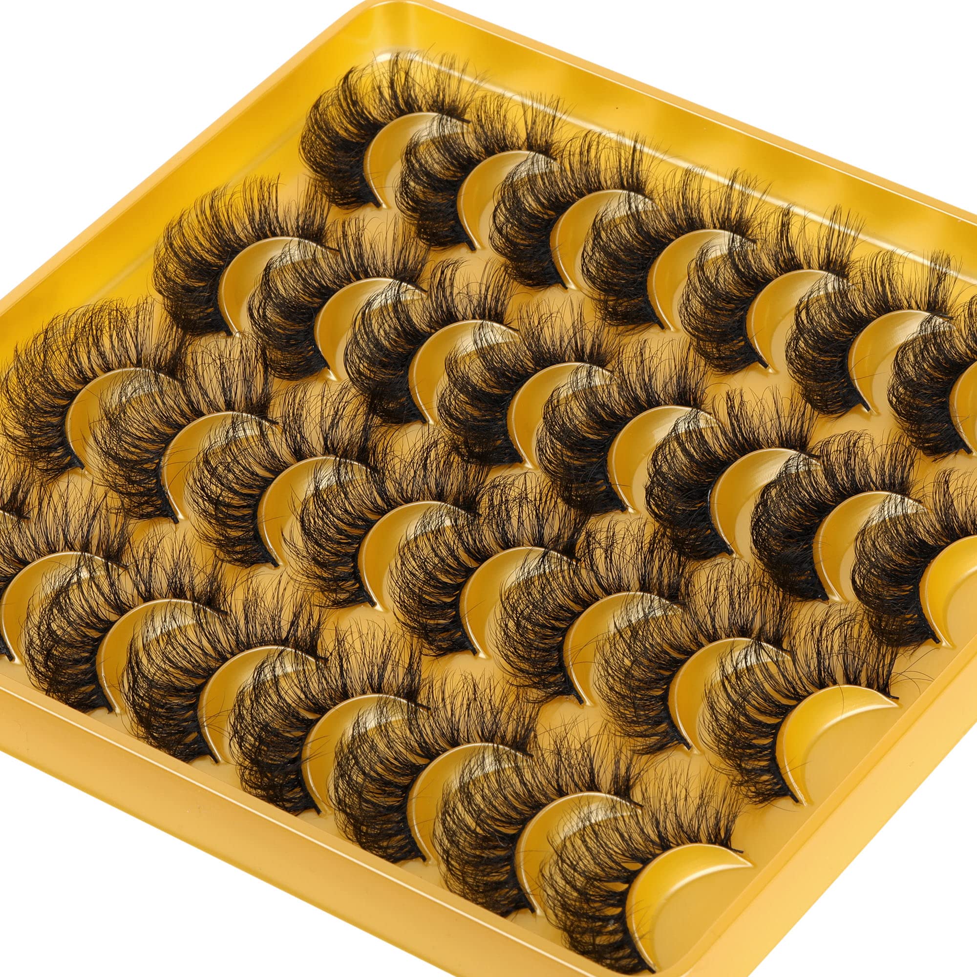 Fluffy Mink Lashes Natural Volume False Eyelashes 2 Styles Mixed Lashes D Curl Wispy Faux Mink Eyelashes that Look Like Extensions 16 Pairs Lashes Multipack by Eefofnn