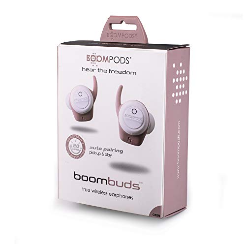 BoomPods Boombuds True Wireless Earbuds - Best Sports Headphones, Bluetooth, Magnetic Charging Case, Water/Sweat Resistant IPX 4, Instant Connect TWS.