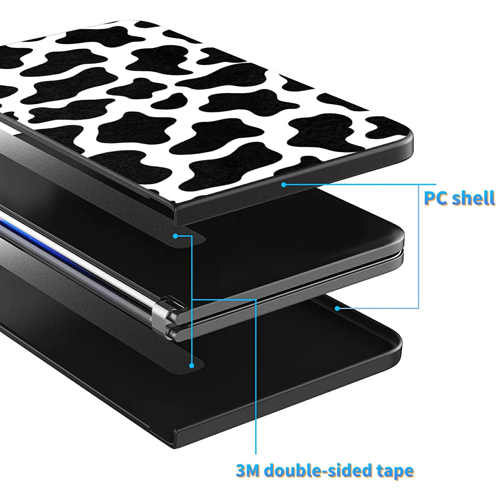 Case for Microsoft Surface Duo 2020, Dikoer Microsoft Surface Duo Phone Case for Women Men, Heavy Duty Ultra Slim Hard PC Back Shockproof Flip Cover for Microsoft Surface Duo 8.1", Cow Print