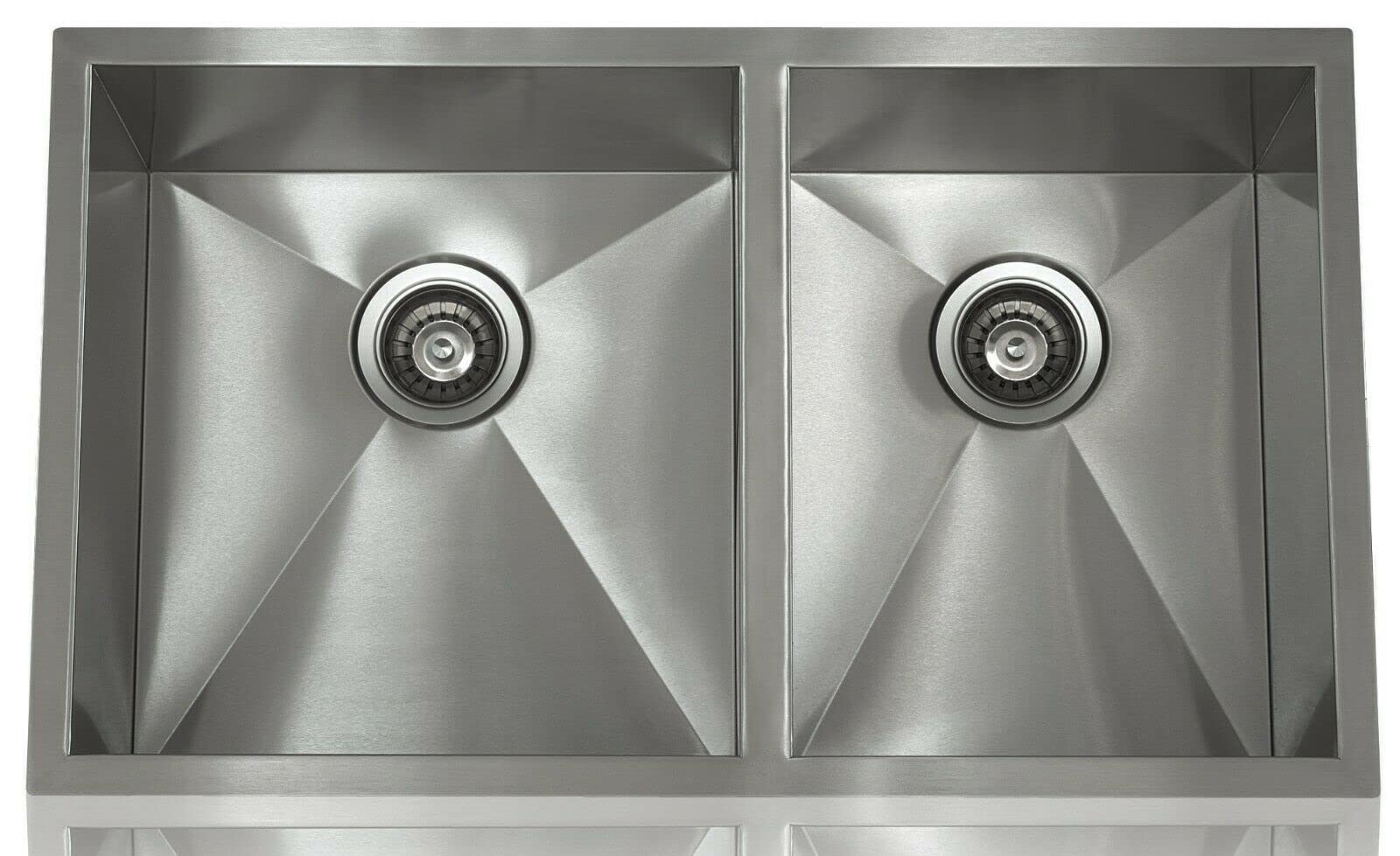 KABCO K-SSZRID3 32 Inch stainless steel Undermount kitchen sink 16 Guage 50/50 Zero Radius Double Bowl kitchen sink 32"L X 19"W X 10"D Inch