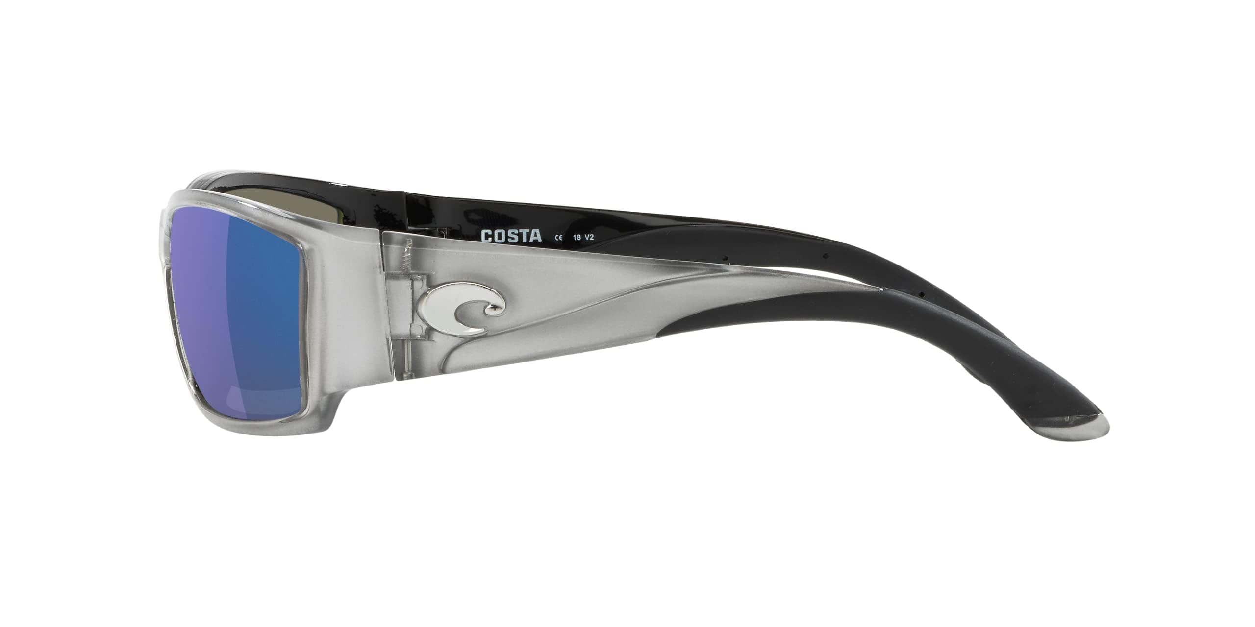 Costa Del Mar Man Sunglasses Silver Frame, Blue Mirror Lenses, 61MM