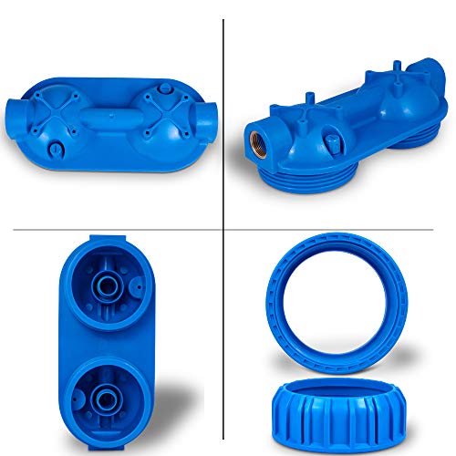 Dual Whole House Water Filter System, Transparent Standard Housings, Presser Relief Button, 3/4β Inlet/Outlet Brass Port, Meets NSF Standards & Regulations (Carbon and Wound String Sediment Filters)