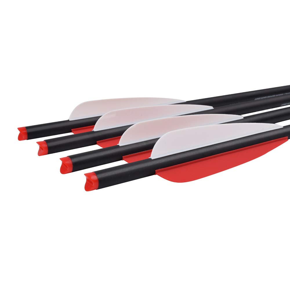 Carbon Crossbow Bolts 18 20 22 Inch Hunting Archery Arrows with 4" Vanes Replaced Arrowhead Tip (Pack of 12)