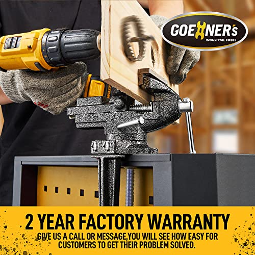Dual-Purpose Bench Vise 3.3" Universal with Multifunctional jaw, 360° Swivel Clamps on Vise, Multi-functional Combined Vise with Quick Adjustment, Movable Home Vice for Woodworking