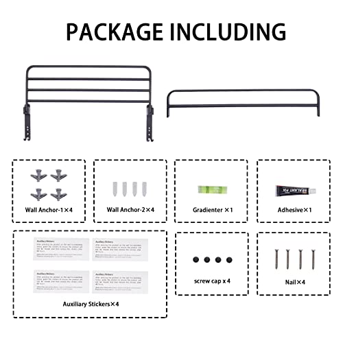 Towel Racks for Bathroom, Black Towel Bar for Bathroom with Double Shelf, Bathroom Towel Rack Wall Mounted 2 Tier, Bathroom Accessories, Space Aluminum, 24 Inch