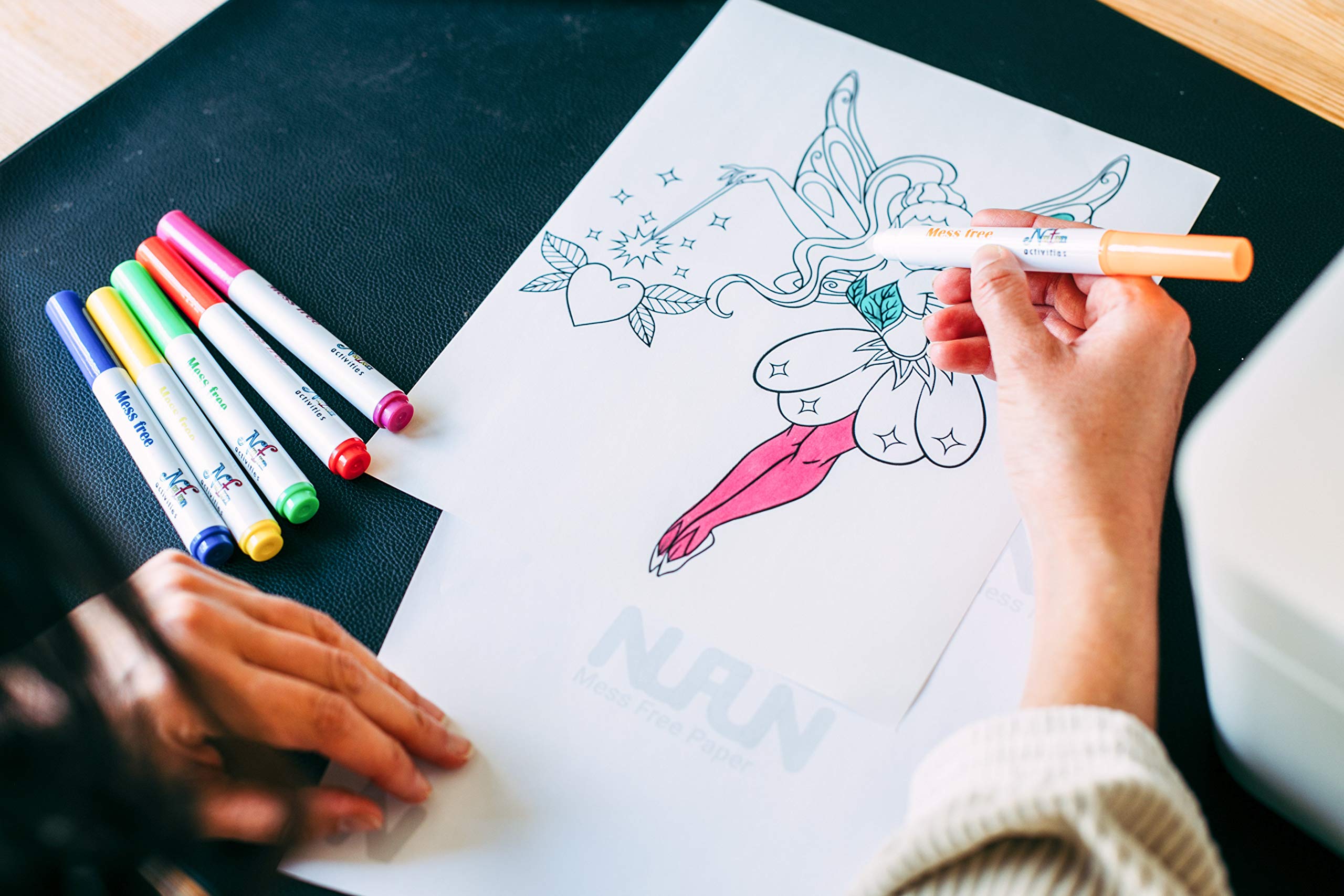 NuFun Activities Mess Free Paper - Kids Create No Mess Wonders with Special Coloring Paper, Gift for Kids, 50 Blank Pages