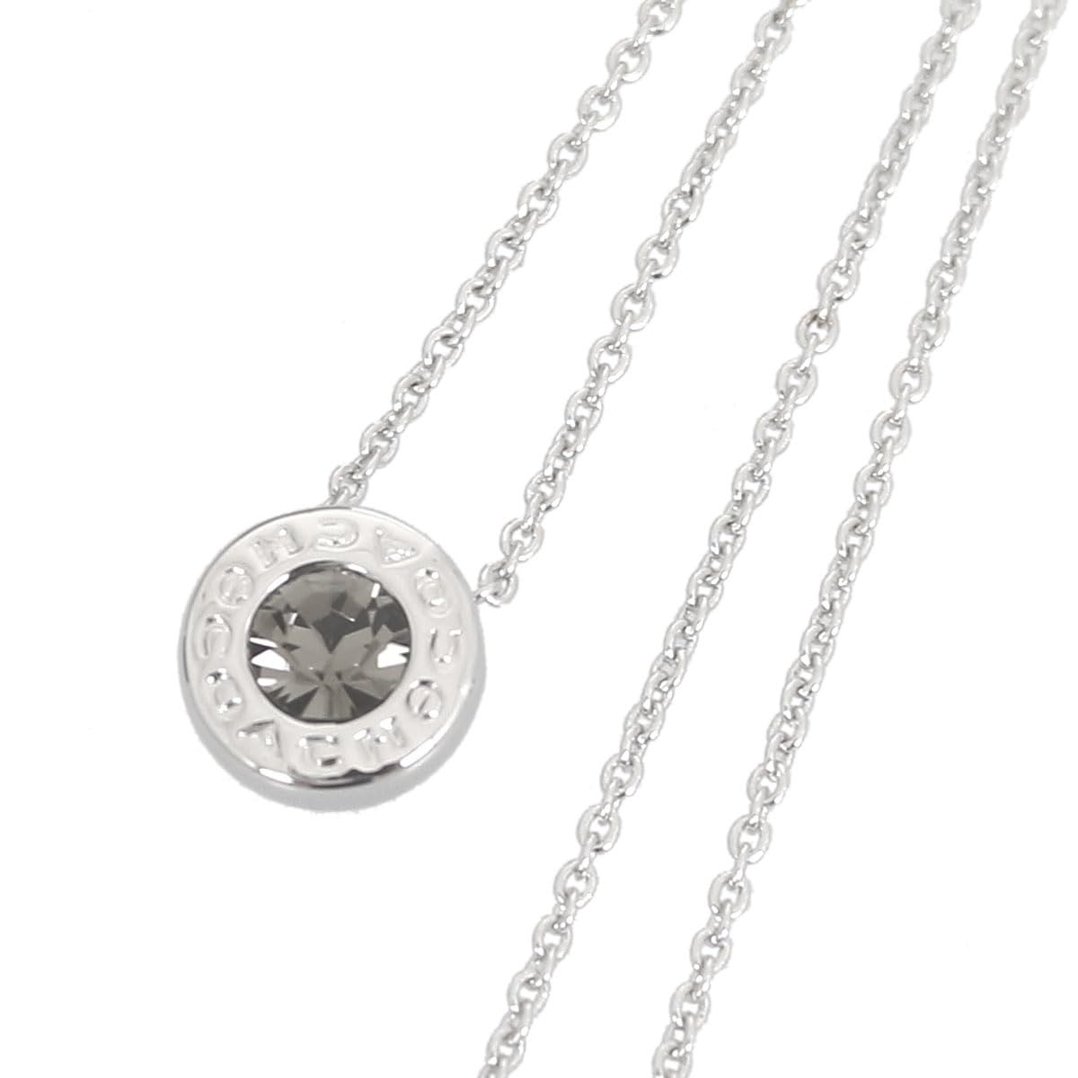 COACH SILVER OPEN CIRCLE STRAND NECKLACE F54514