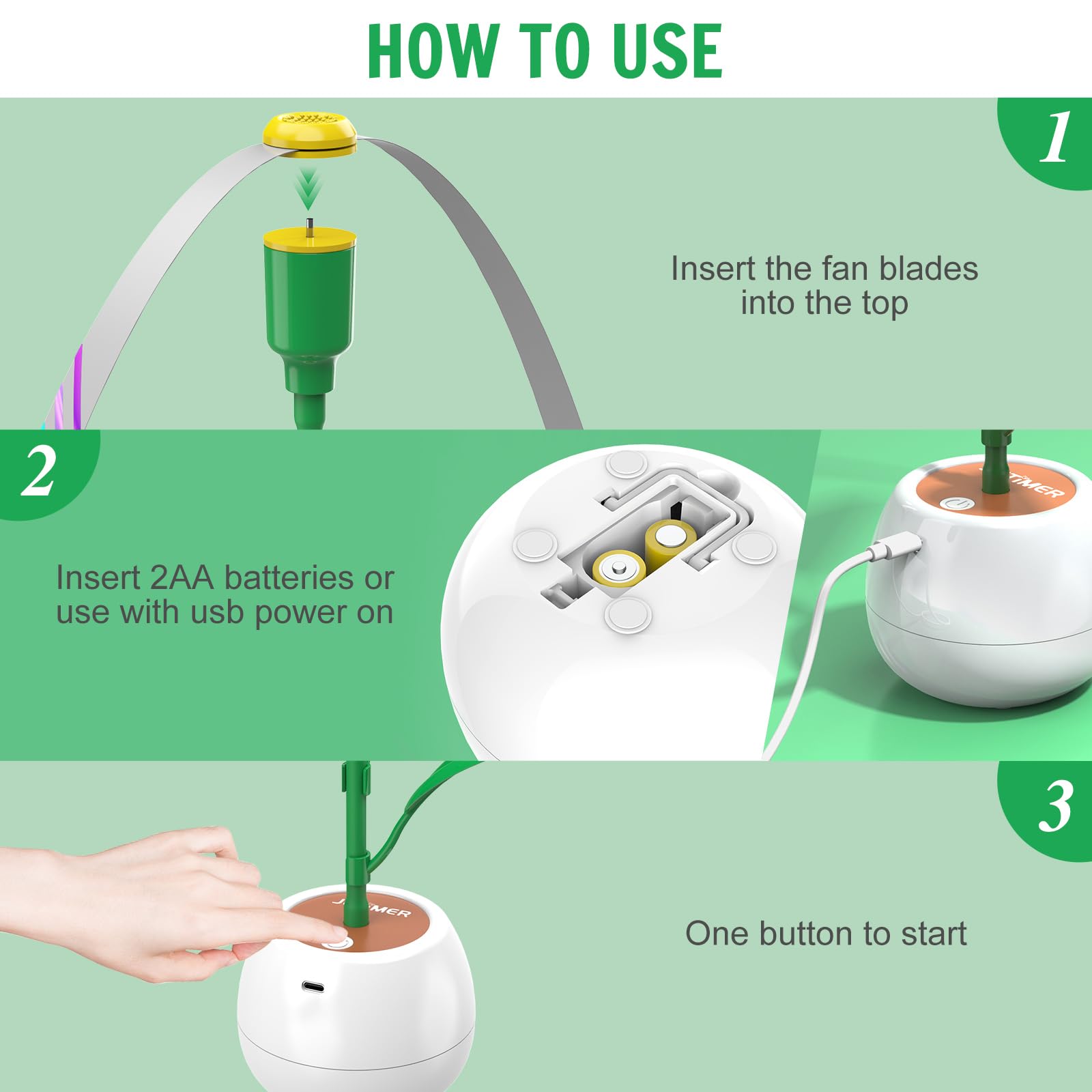 Fly Fans for Tables, 3 Styles Fly Repellent Fan Upgraded DIY Fly Fan Outdoor and Indoor Keep Flies Away, USB Powered, Fly Fan for Outside, BBQ, Restaurants, Picnic, 3 Pack