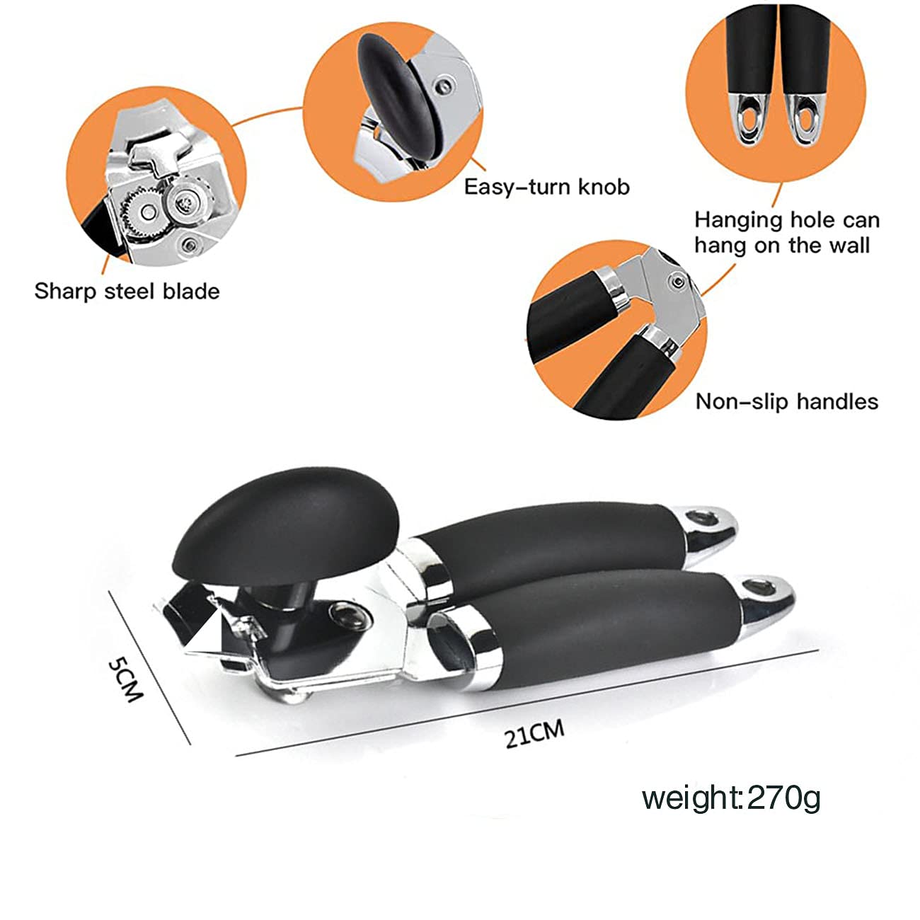 Can Opener, Manual Duty Can Opener, Safety Can Opener, Can Opener Manual, Suitable for Elderly People with Aalloy Inflammation Save Time and Energy