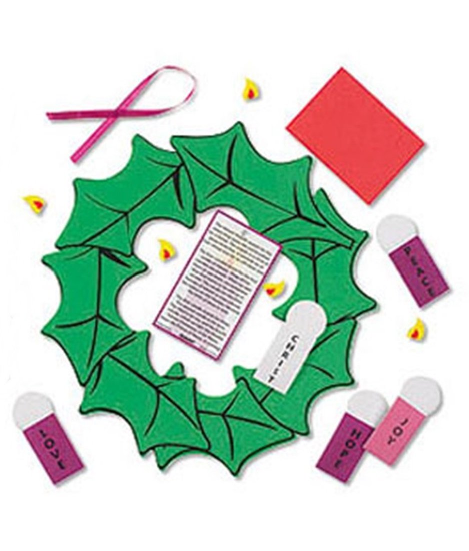 Pack of 24 Nativity of Christ Hanging Decoration Foam Ribbon Advent Wreath Arts & Craft Kit
