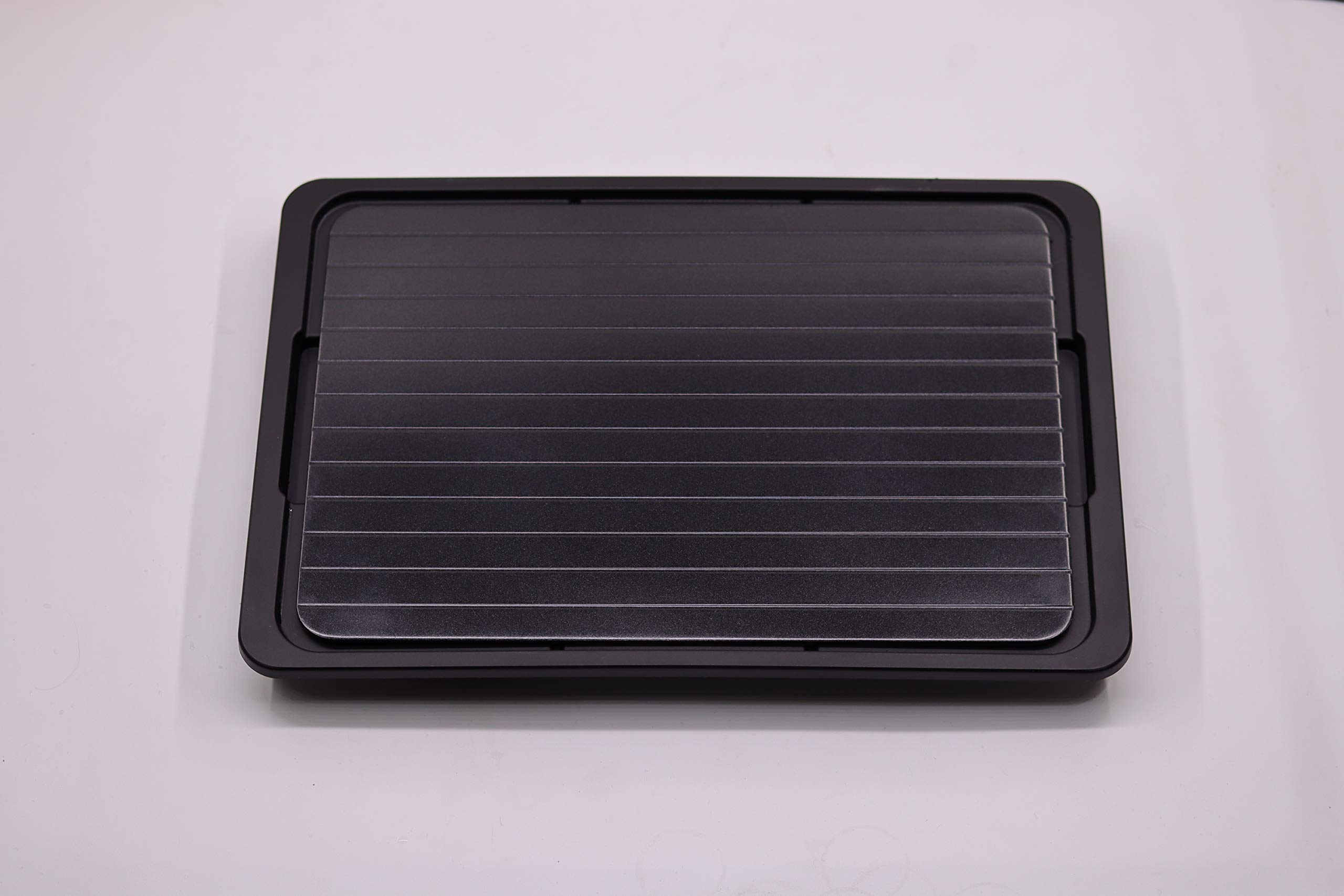 Duck Retail Defrosting Tray | Thawing Plate for Fast defrosting of Frozen Foods | Premium Quality Defrost Tray | with Bonus Drip Tray| Extra Thick (4mm) Non-Stick