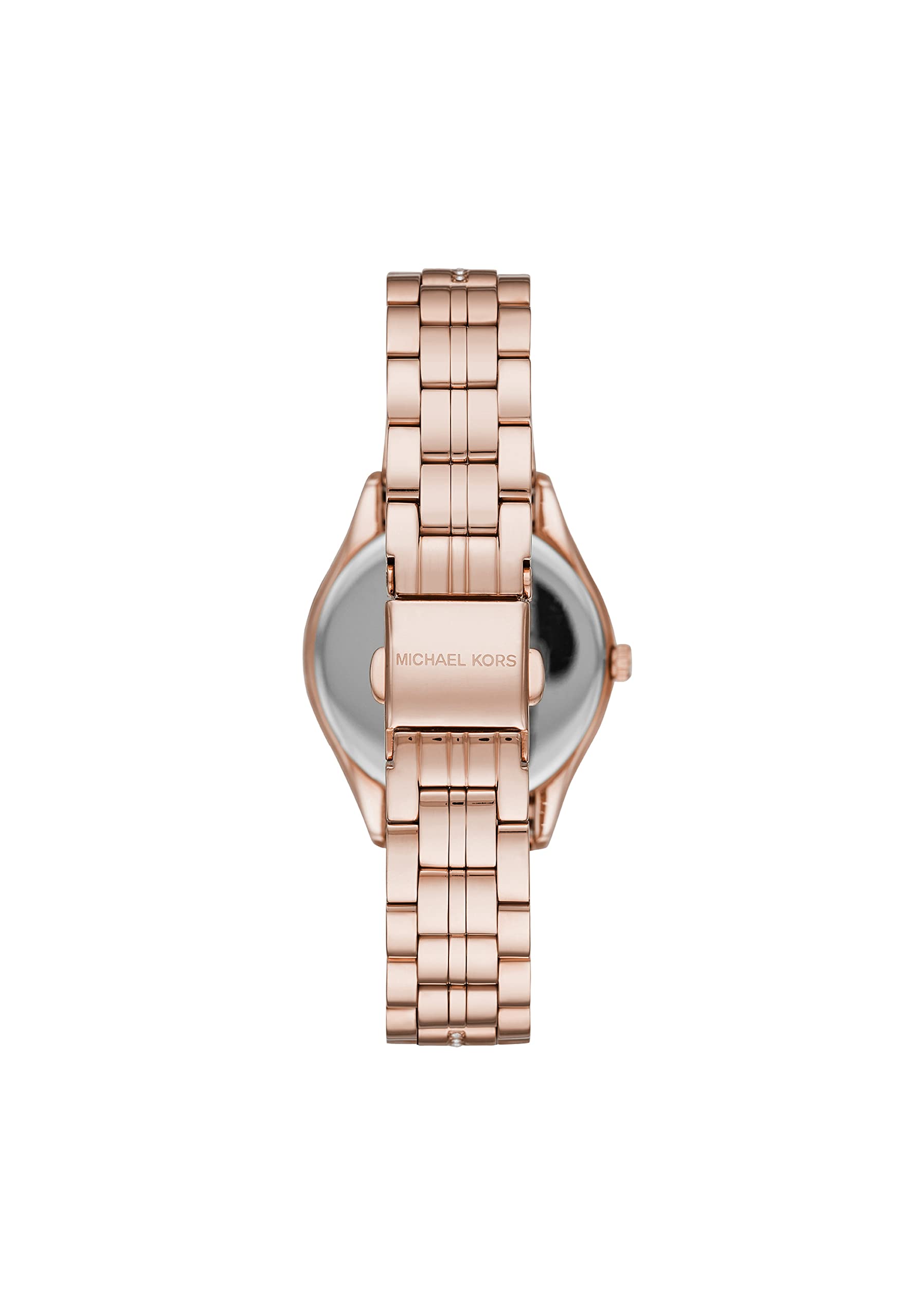 Michael Kors Women's Lauryn Stainless Steel Quartz Watch with Stainless-Steel Strap, Rose Gold, 7 (Model: MK3716)