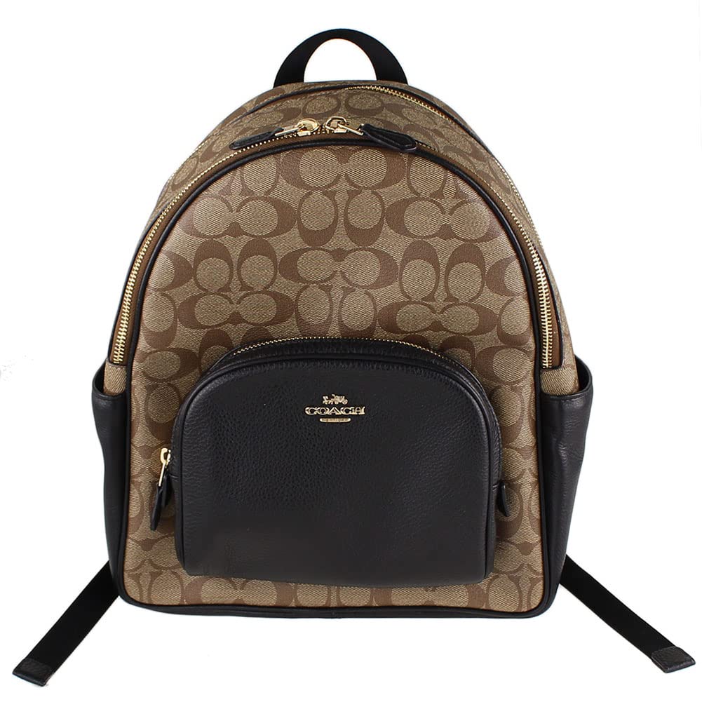 Coach Women's Sustainable Court Backpack (Khaki Black)