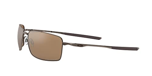 Oakley Men's OO4075 Square Wire Rectangular Sunglasses, Gunmetal/Tungsten Iridium Polarized, 60 mm