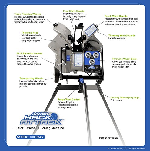 Junior Hack Attack Softball Pitching Machine by Sports Attack, grey, black
