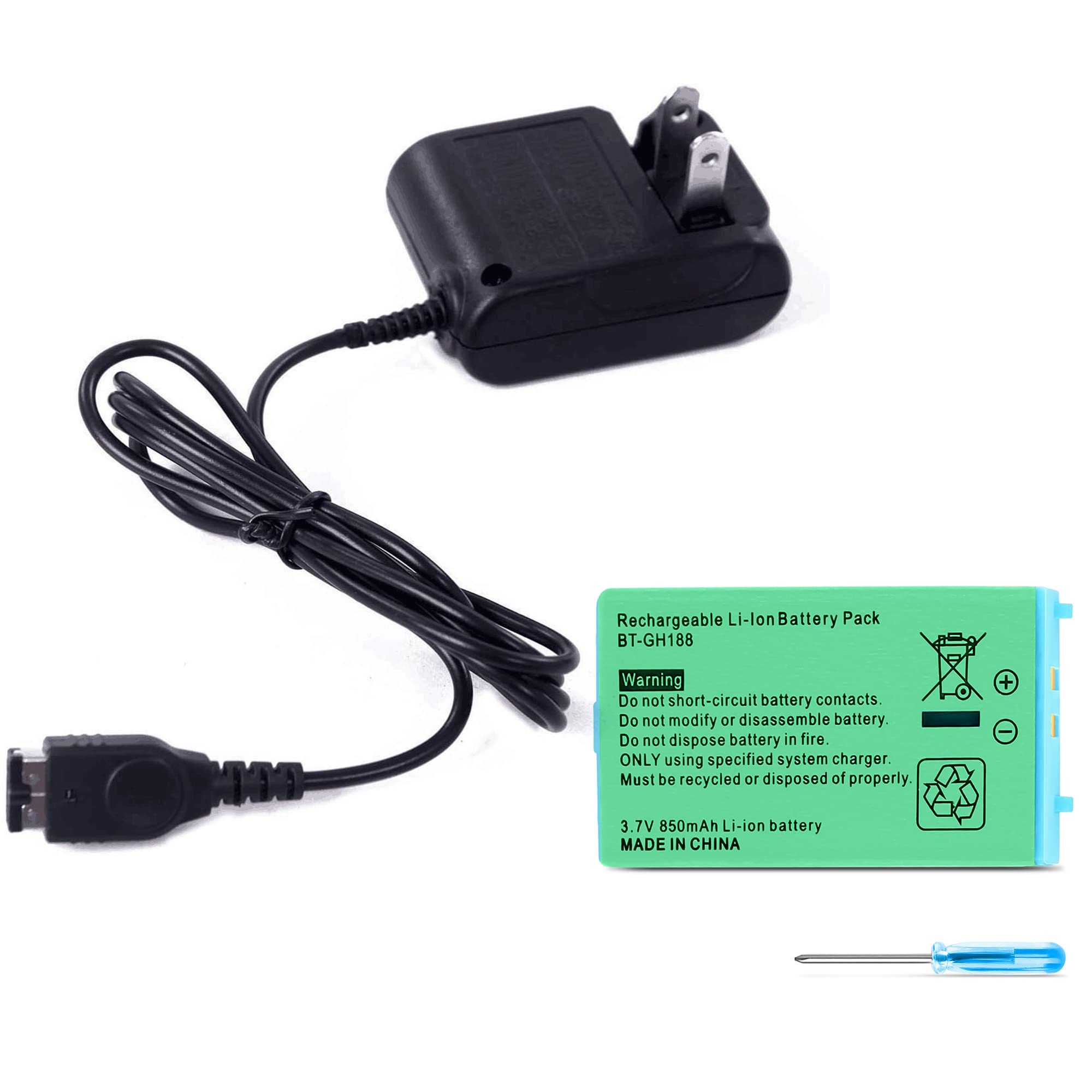 Xahpower Gameboy Advance SP Games Accessories Kit, 1 Pack Charger and 1 Pack Battery Pack for Game Boy Advance SP Systems(GBA SP)