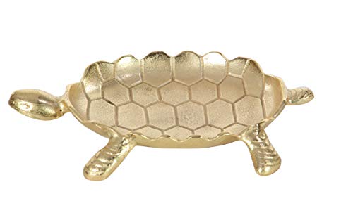 Deco 79 68987 Aluminum Turtle Dishes (Set of 2), Gold