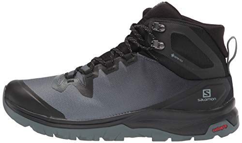 Salomon VAYA MID Gore-TEX Hiking Boots for Women, Stormy Weather/Black/Trooper, 5
