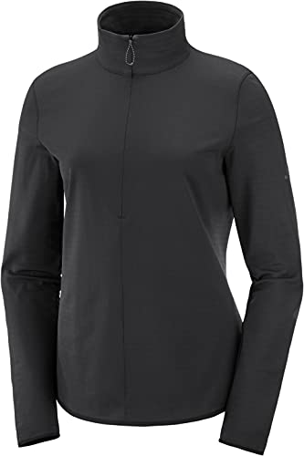 Salomon Women's Standard Outrack Half Zip, Black, Large