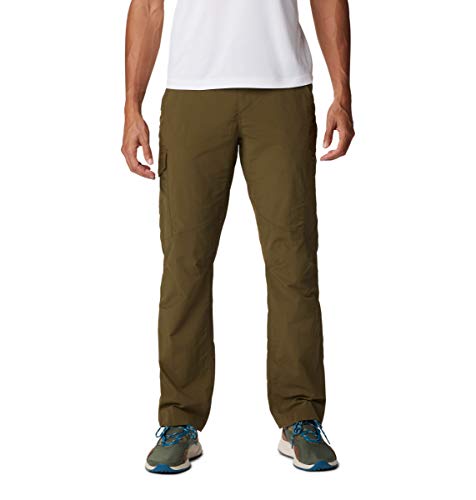 Columbia Men’s Silver Ridge Cargo Pants, Moisture Wicking, Sun Protection, New Olive, 36