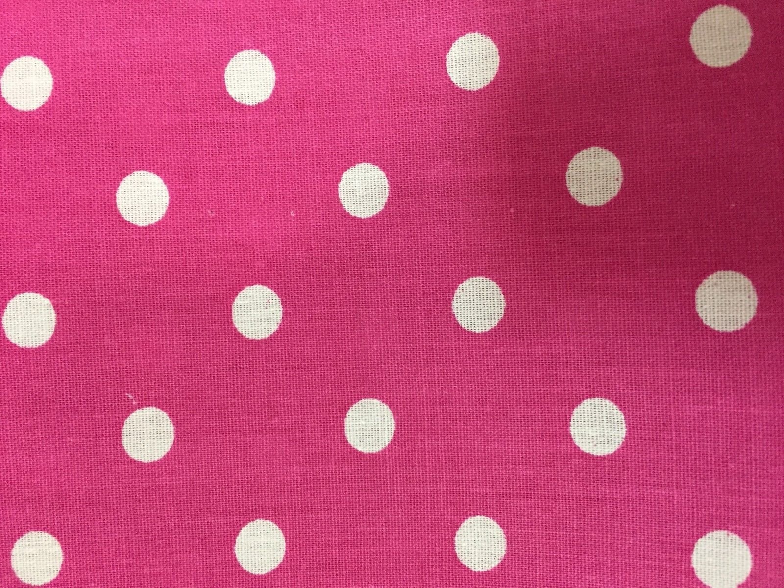 Hot Pink White Small Polka Dot Poly Cotton Fabric -Sold by The Yard - 58" / 59"