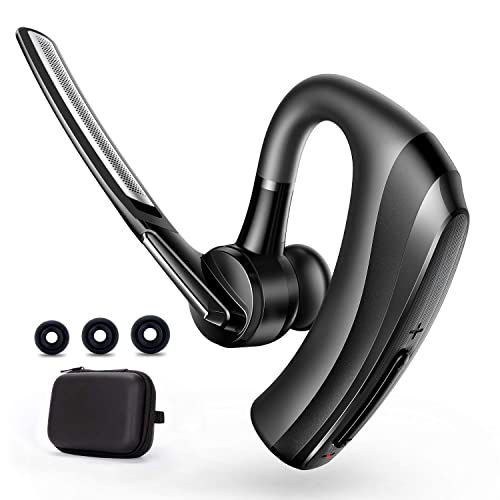Unipows Bluetooth Headset, Bluetooth Earpiece 16 Hours Talktime with CVC8.0 Noise Cancelling Mic Mute Key Hands-Free Earphones for Cell Phones PC Laptop Business Truck Driver Office Call Center Skype