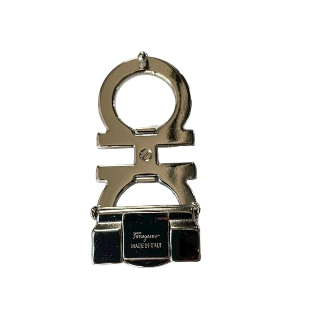 SALVATORE FERRAGAMO Adjustable & Reversible Gancini Belt, Silver Buckle…