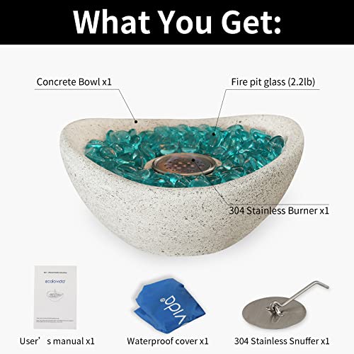 ECOLOVIDA Tabletop Fire Pit, Table Top Fire Bowl Outdoor Indoor Portable Personal Ethanol Fireplace Alcohol Fire Pot