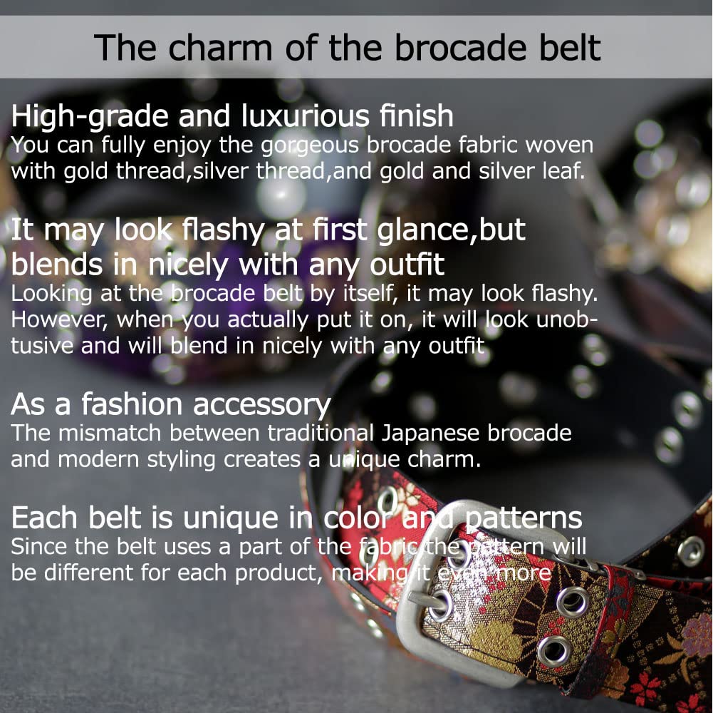 COCOLUCK Men's Japanese & Kimono Gold Brocade Belt (43.3in (110cm), Dragon Silver)
