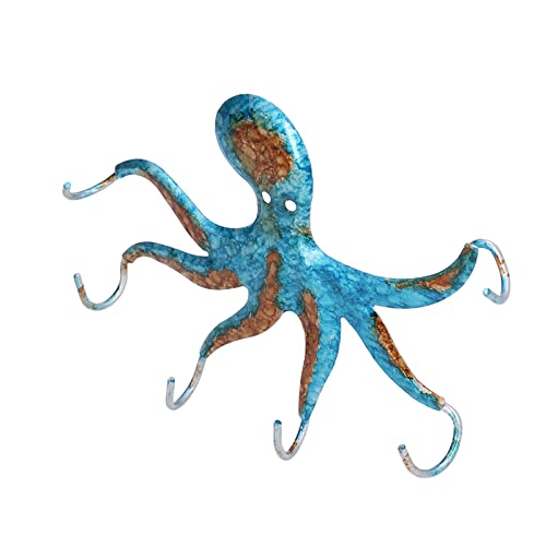 Octopus Key Holder, Unique Shape Iron Octopus Hook,Metal Hooks Wall Mounted Iron Octopus Hook,Space Saving Metal Hooks for Bedroom Bathroom Kitchen, Octopus Key Holder, Unique Shape Iron Octopus