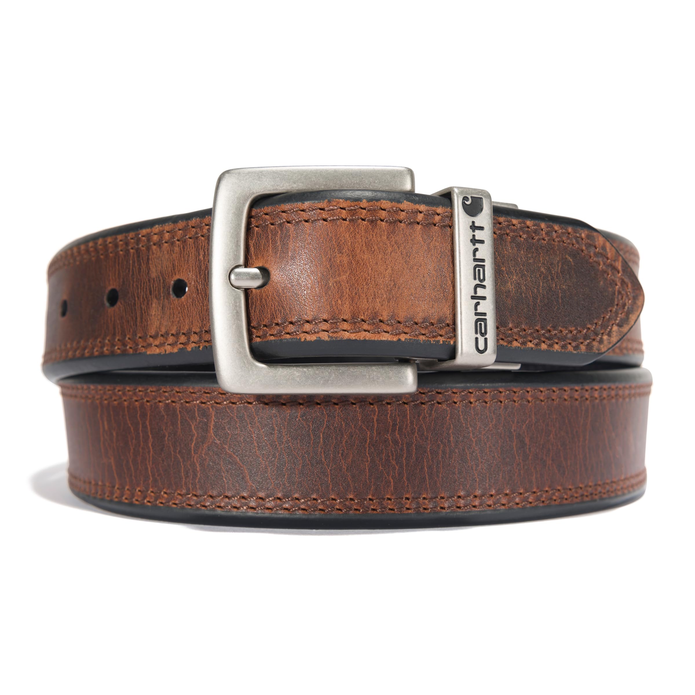 Carhartt Men's Casual Rugged Oil Finish Reversible Belts, Brown/Black, 38