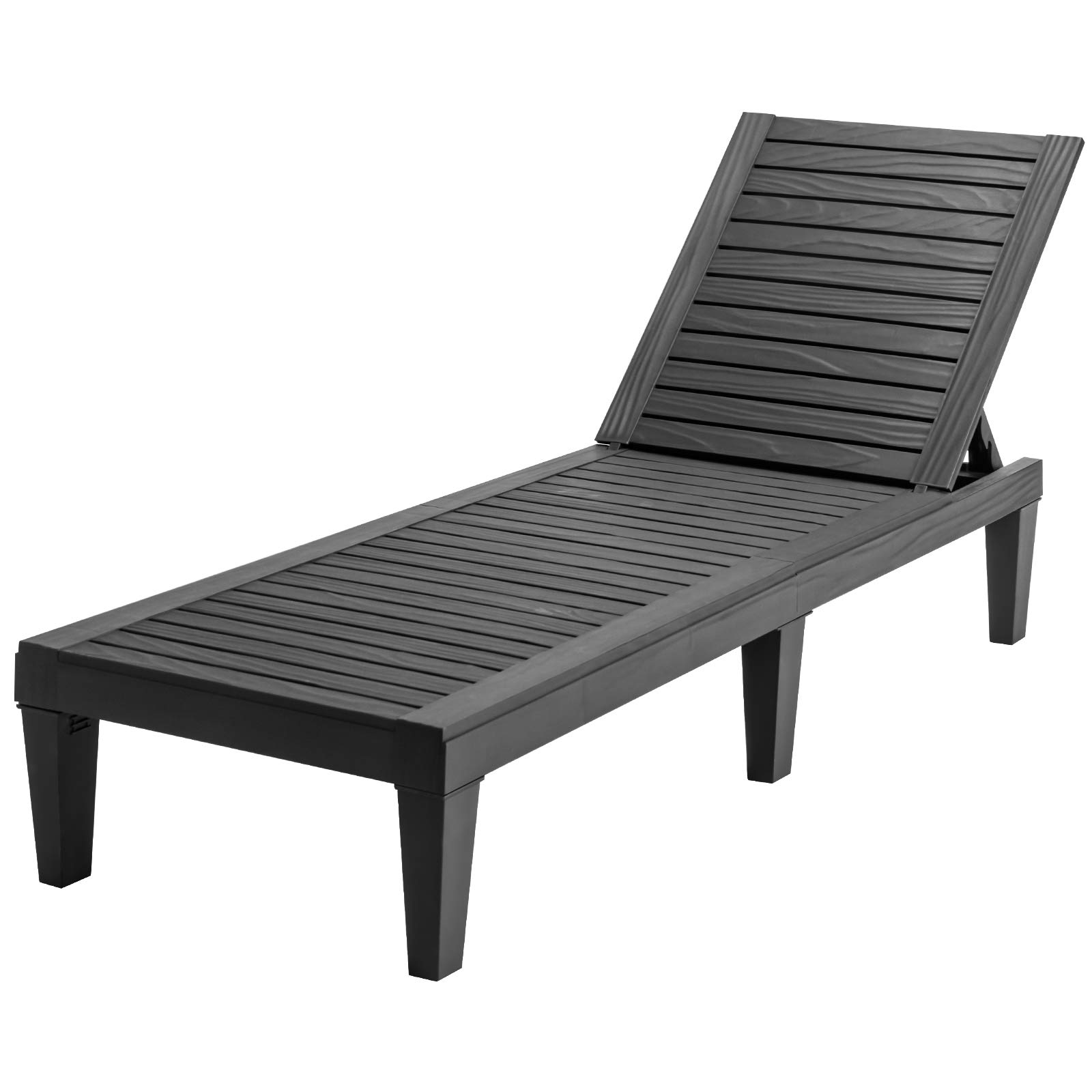 Giantex Set of 2 Outdoor Chaise Lounge Patio Recliner Chair with 5-Position Adjustable Backrest, Weather-Proof & Rust-Resistant Chaise Lounger for Patio, Beach, Balcony, Poolside