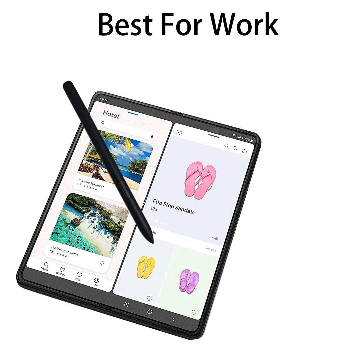 Fold Edition Galaxy Z Fold 3 4 Pen Replacement + 2 Pen Tips for Samsung Galaxy Z fold 3 4 S Pen Touch Stylus S Pen WithoutBluetooth(Fit Pen Slot)