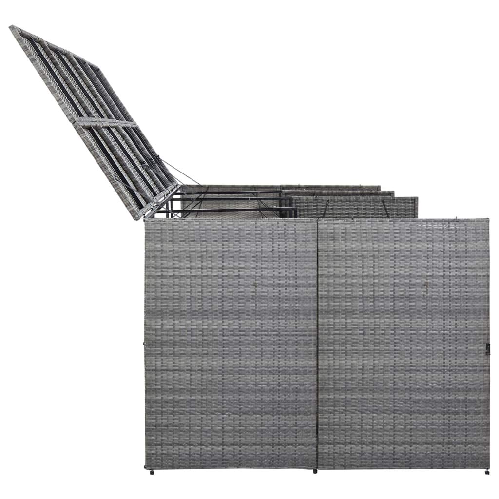 Canditree Outdoor Large Storage Shed for Garbage Cans, Garden Tools, Bin Shed Poly Rattan for Patio Backyard (Anthracite)