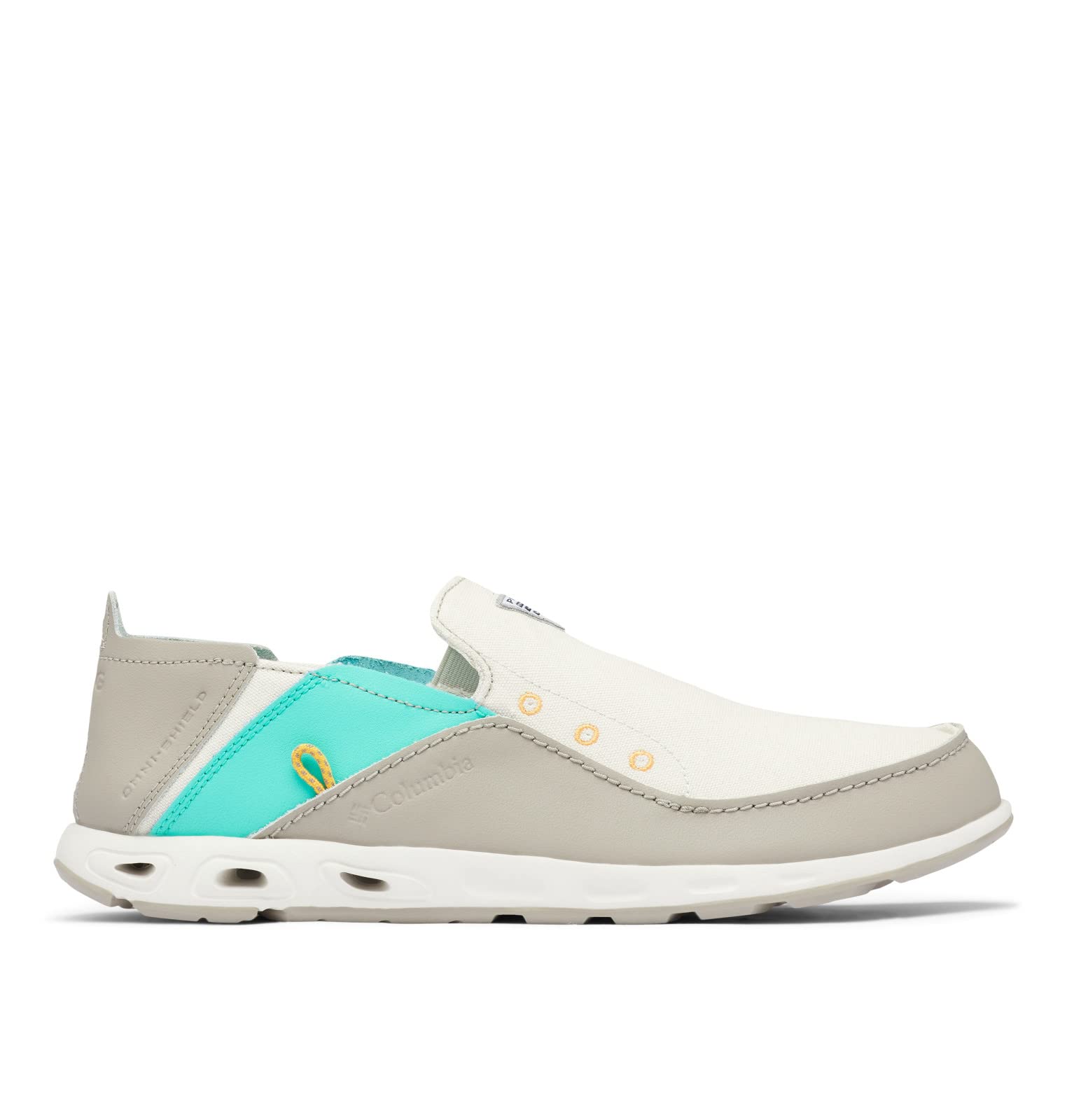 Columbia Men's Bahama Vent PFG Boat Shoe, Cloud Grey/Electric Turquoise, 10.5 Wide