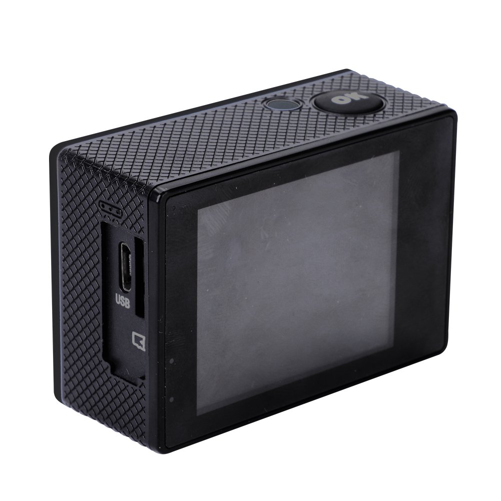 Jopwkuin Motion Camera, Removable Battery 1080P 140° Wide Angle 30m Waterproof HD Camera Loop Recording Automatic Exposure for Outdoor Activities(Black)