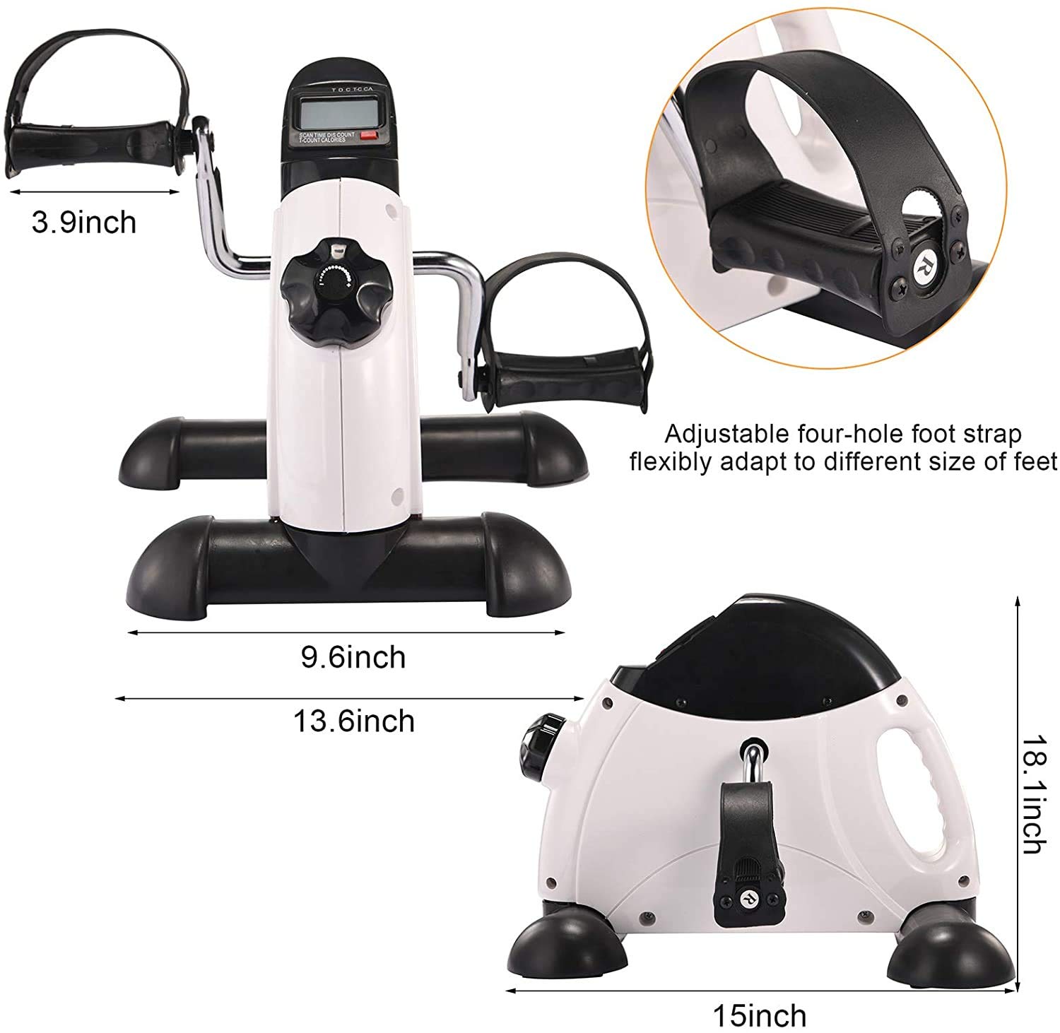CEWINO Under Desk Bike Pedal Exerciser,Mini Exercise Bike,Portable Foot Peddler Desk Bike for Physical Therapy Leg and Arm Exercisers,Adjustable Sitting Pedal Exerciser for Elderly Men Women