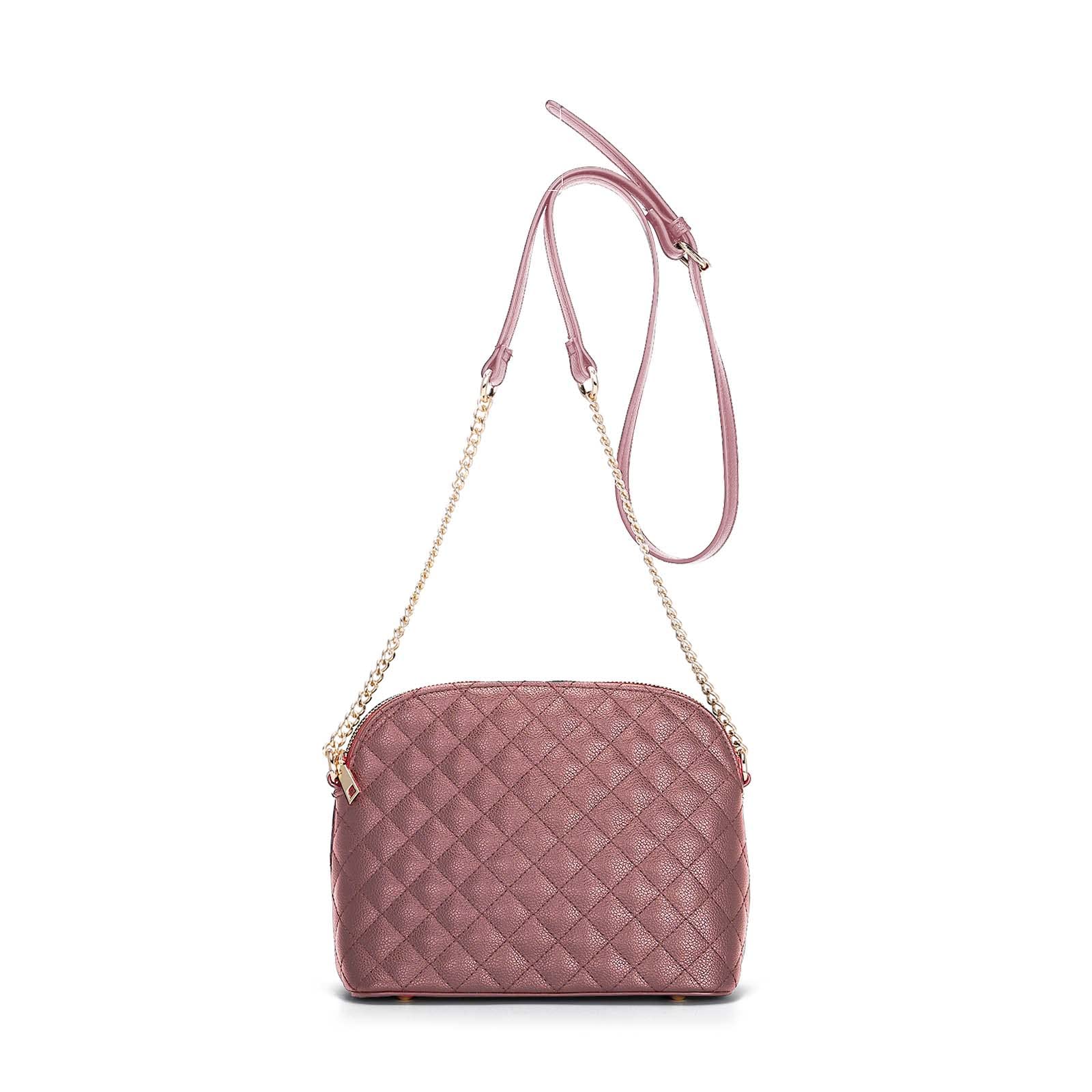 E Quilted Crossbody Bags for Women, Lightweight Medium Camera Bag Top Zipper Shoulder Purse