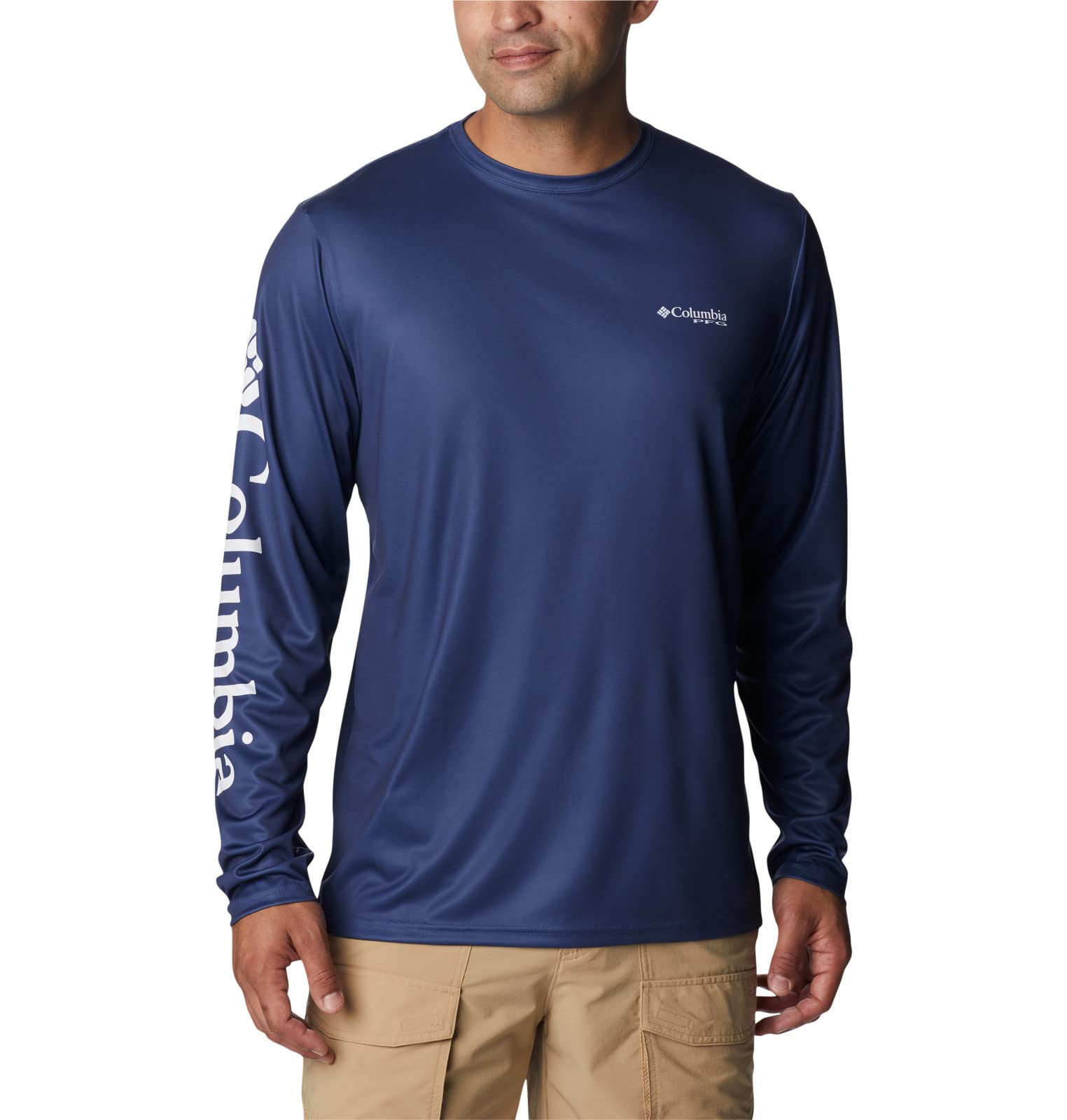 Columbia Men's Terminal Tackle PFG Carey Chen Long Sleeve, Carbon/Bass, X-Large