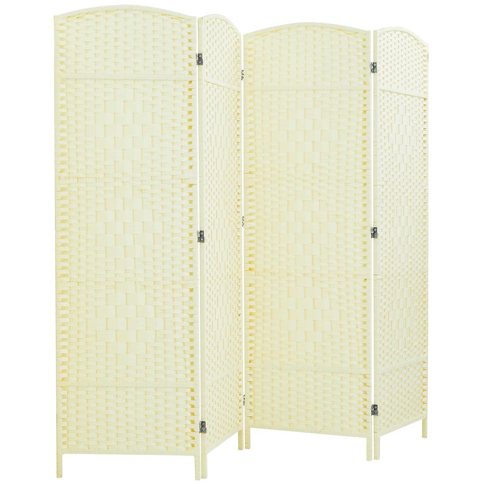 JOSTYLE Room Divider 6ft. Tall Extra Wide Privacy Screen, Folding Privacy Screens with Diamond Double-Weave Room dividers and Freestanding Room Dividers Privacy Screens(Brown, 6-Panel)