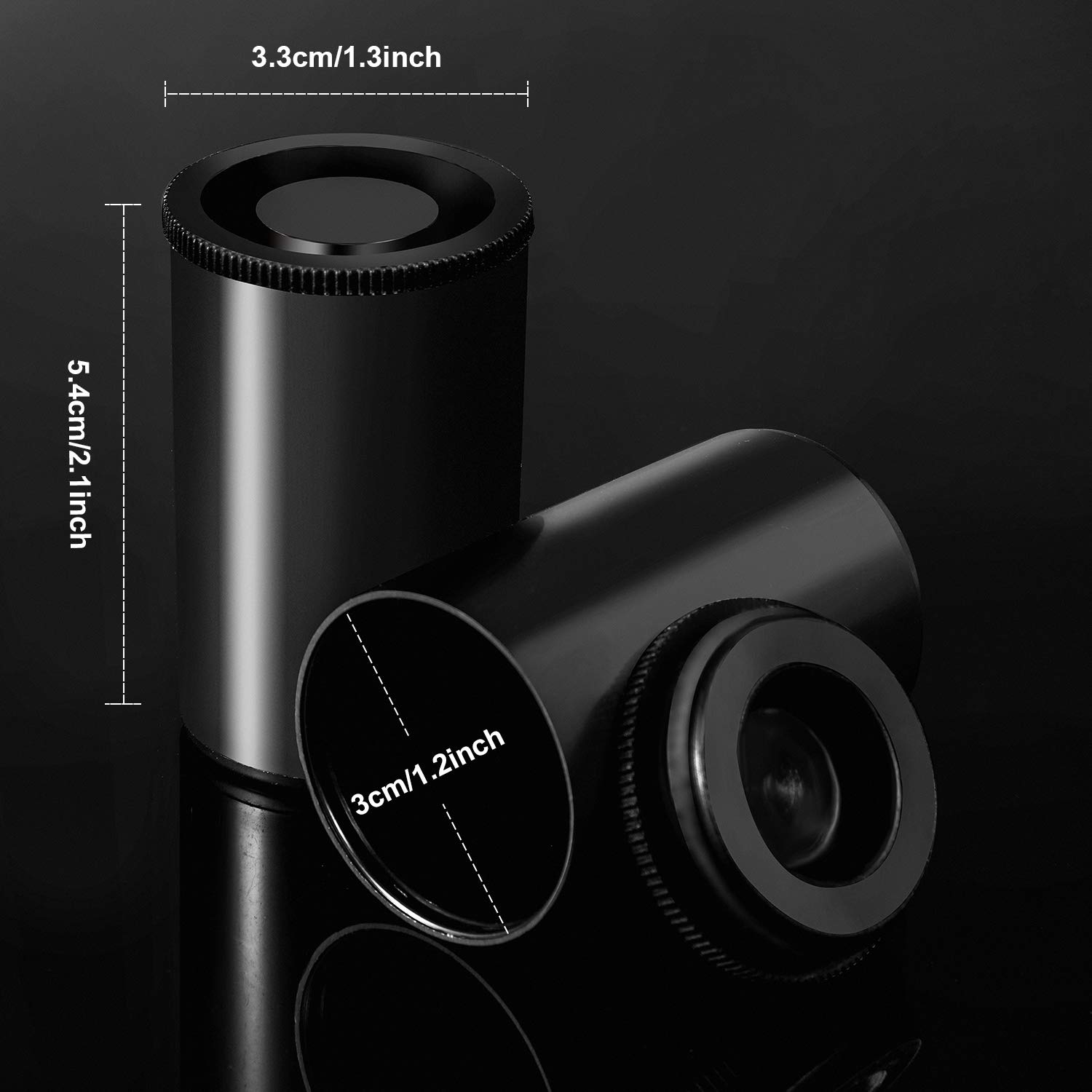 JOVITEC 30 Pieces Plastic Film Canister Holder, 35 mm Empty Camera Reel Containers, Storage Containers Case with Lids for Storing Small Accessories, Film, Keys, Coins, Art Beads (Black)